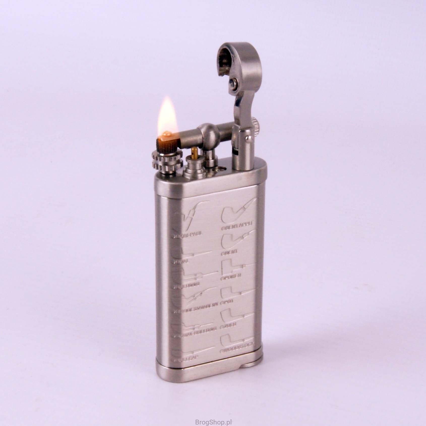 Flint pipe lighter Passatore Leonard nickel satin antique 2.061 BrogShop